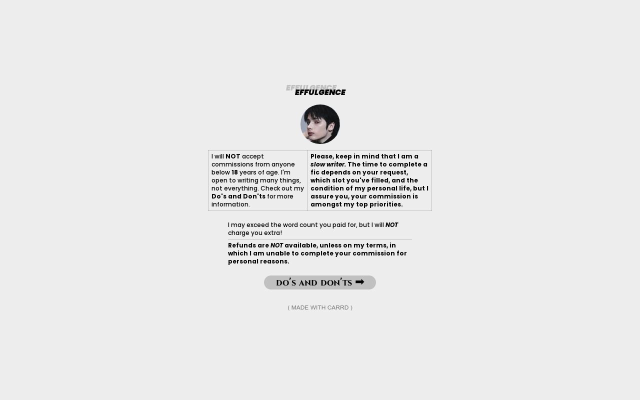 Dusk's Writing Commissions